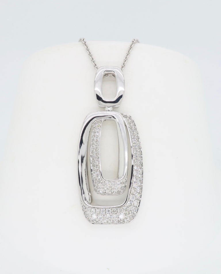 Abstract Diamond Drop Pendant Necklace For Sale at 1stDibs