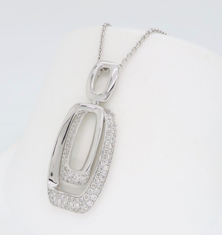 Abstract Diamond Drop Pendant Necklace For Sale at 1stDibs