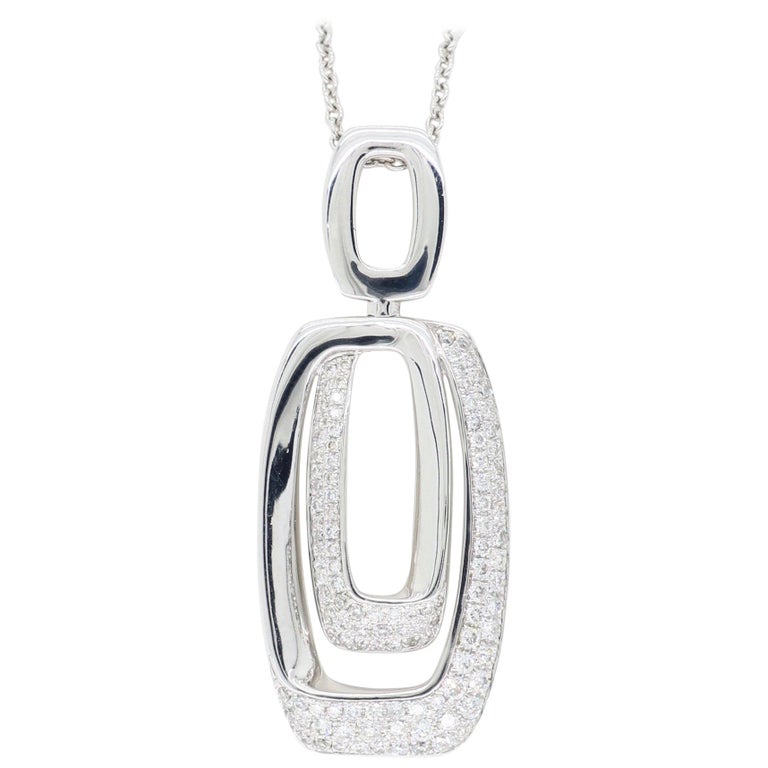Abstract Diamond Drop Pendant Necklace For Sale at 1stDibs