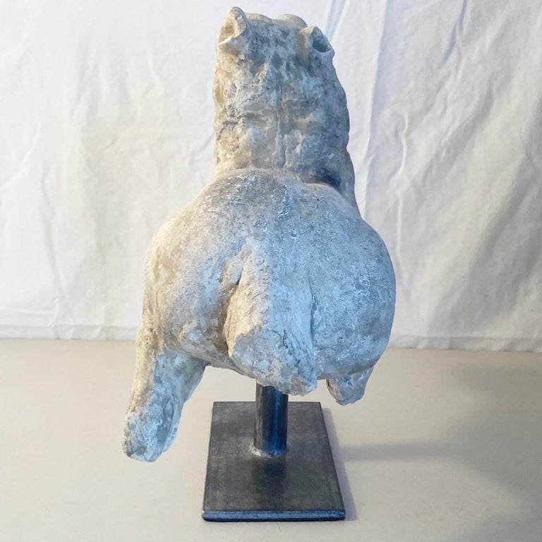 Abstract Distressed Plaster Dog Sculpture For Sale at 1stDibs