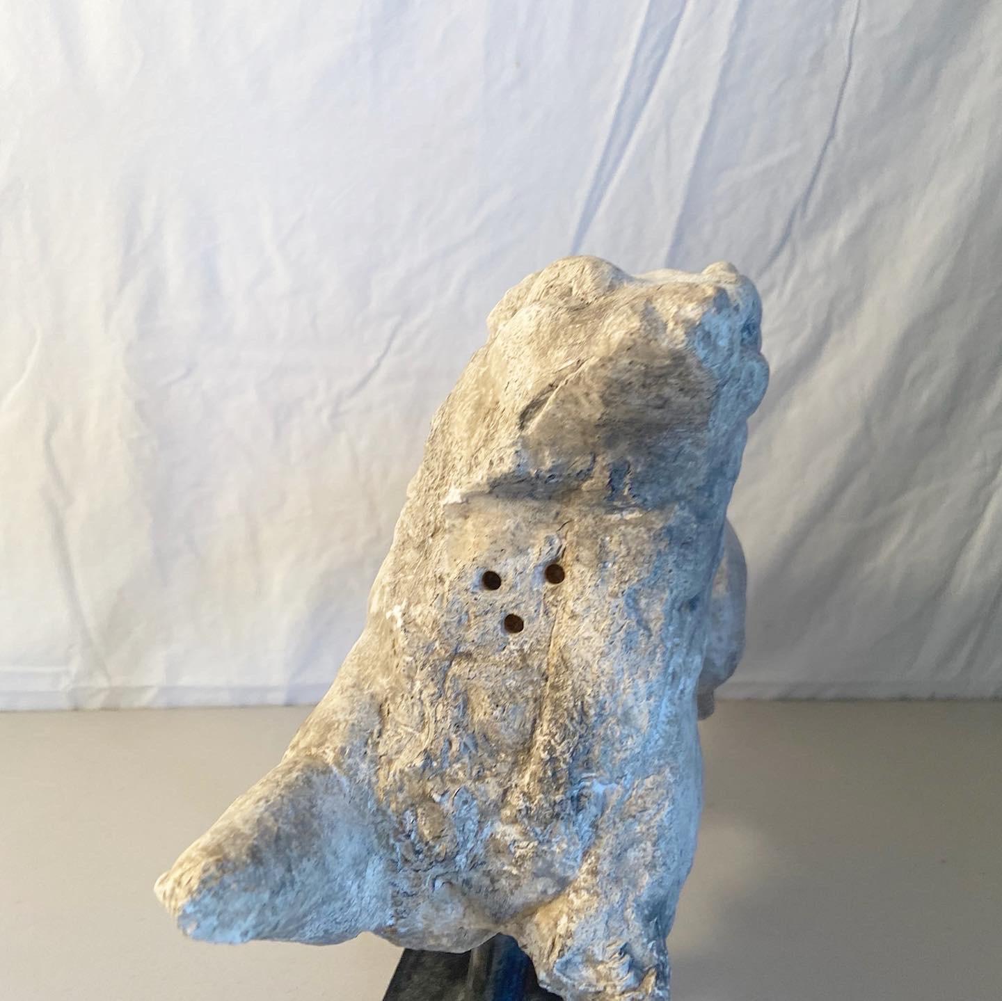 Abstract Distressed Plaster Dog Sculpture For Sale at 1stDibs
