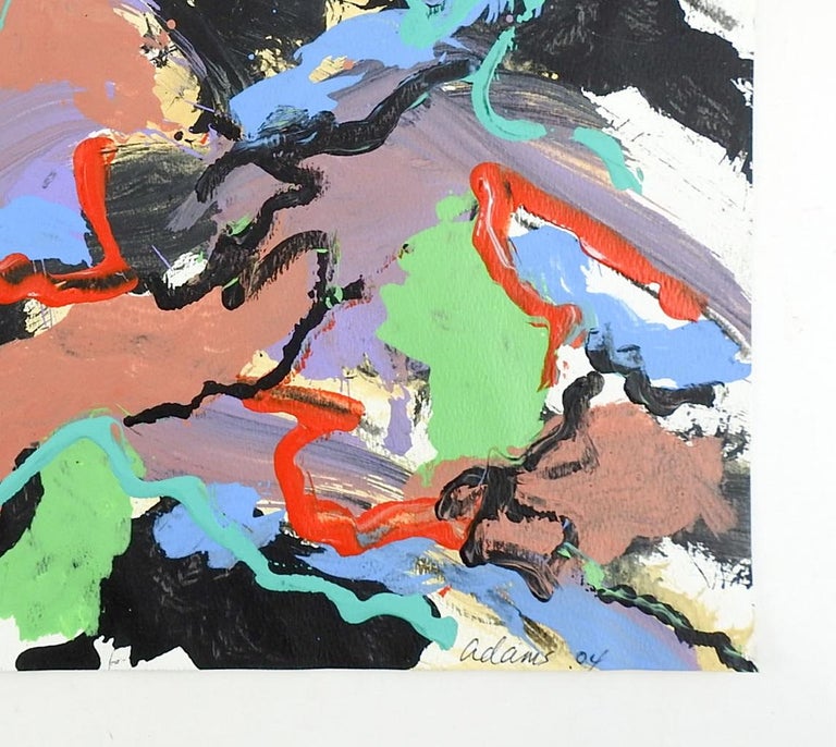 Abstract Expressionism Black and Green Painting on Paper For Sale at ...