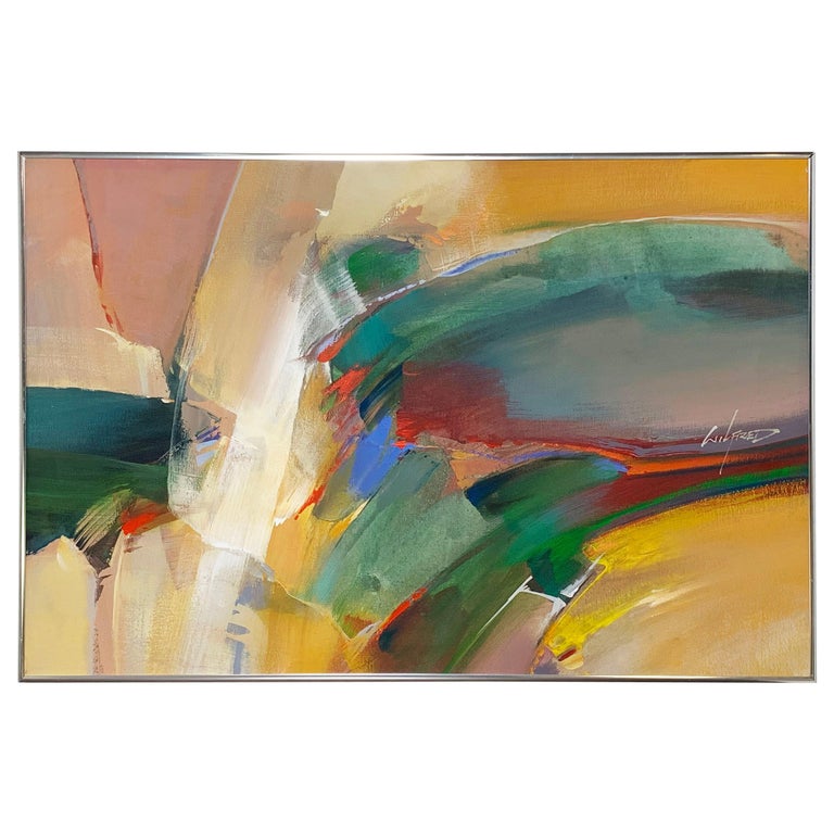 Abstract Expressionist Painting by Wilfred Lang, Ca. 1970s For Sale at ...