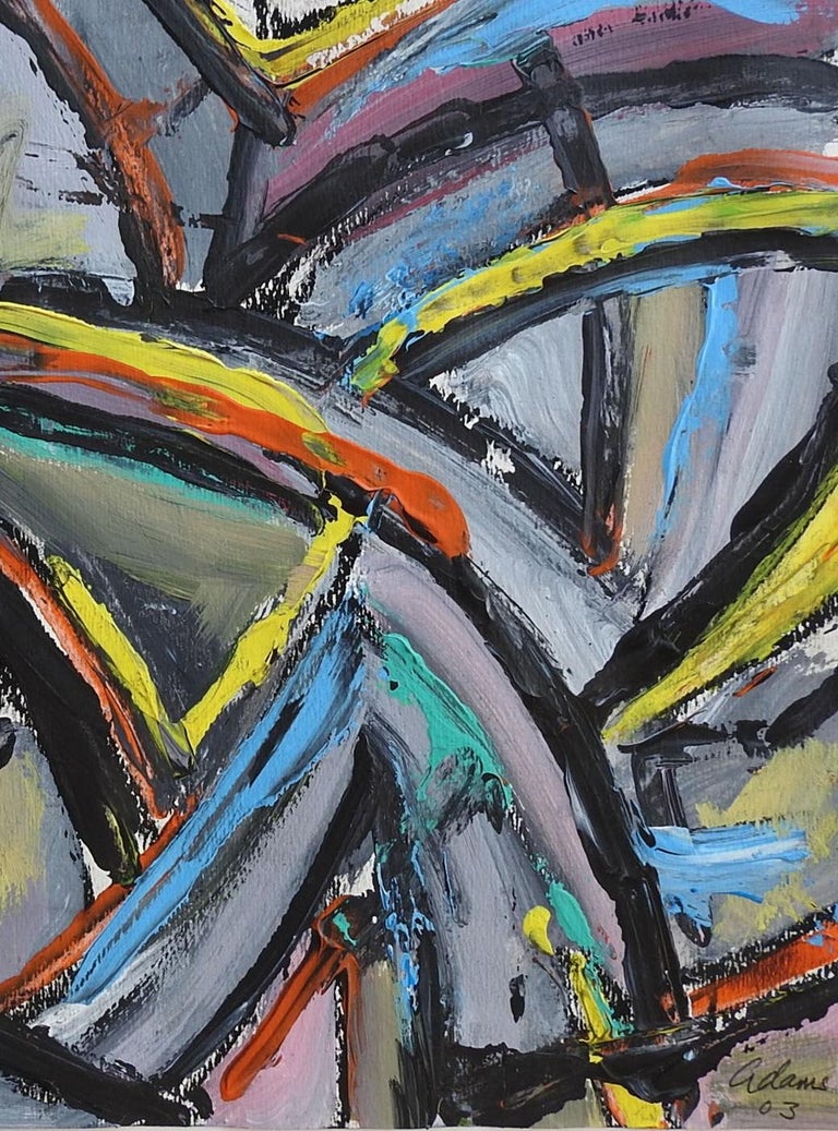 Abstract Expressionist Red, Yellow and Black Painting For Sale at 1stDibs