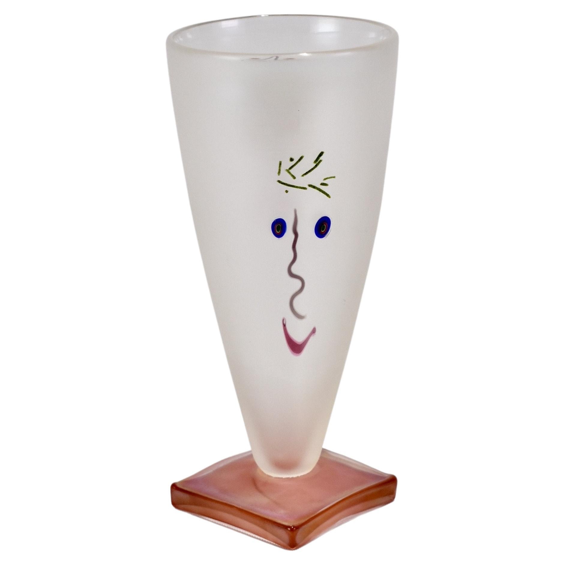 Murano Artist Abstract Face Vase at 1stDibs