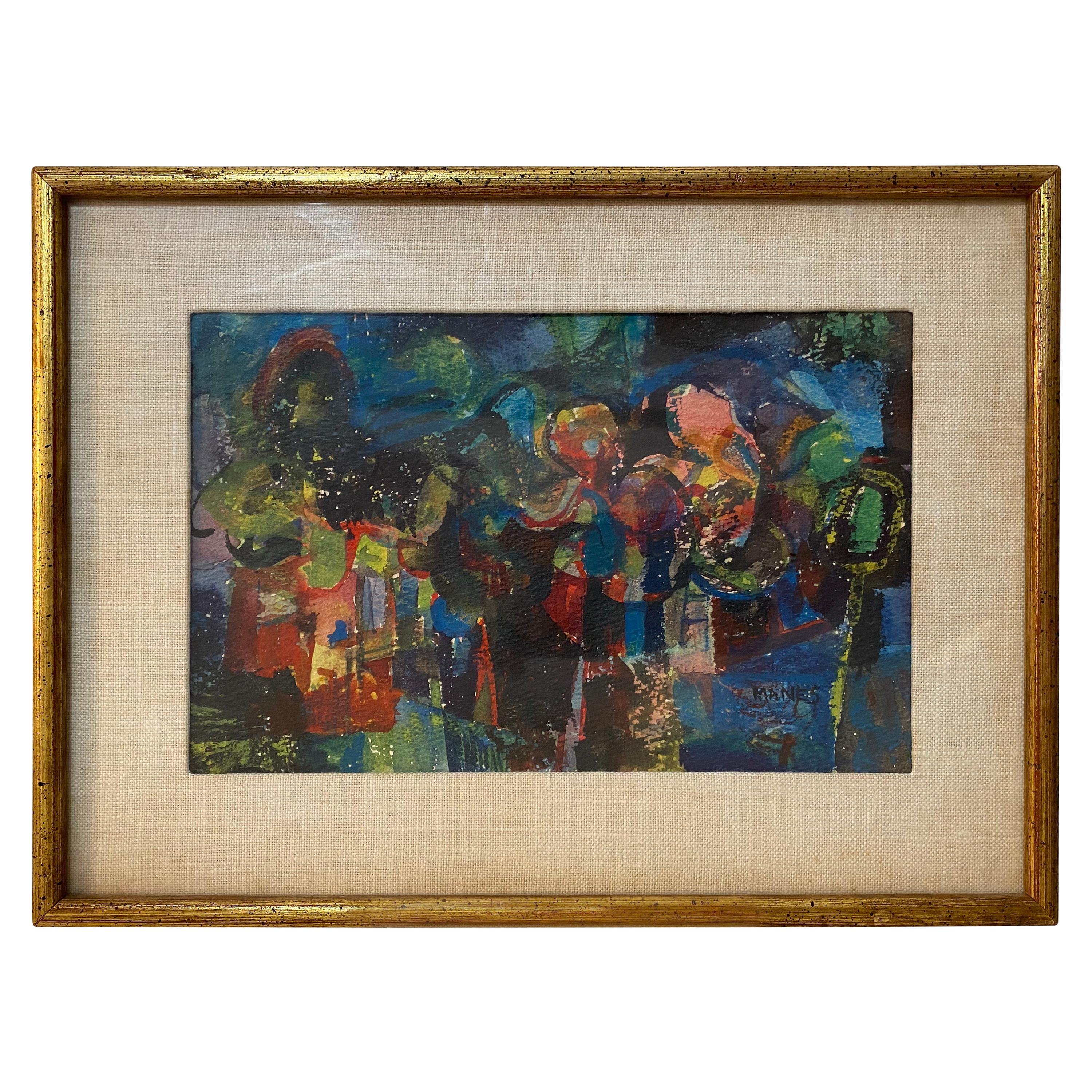 Modernist Abstract Tondo Painting by Godfrey Stephens, d. 1965 at 1stDibs