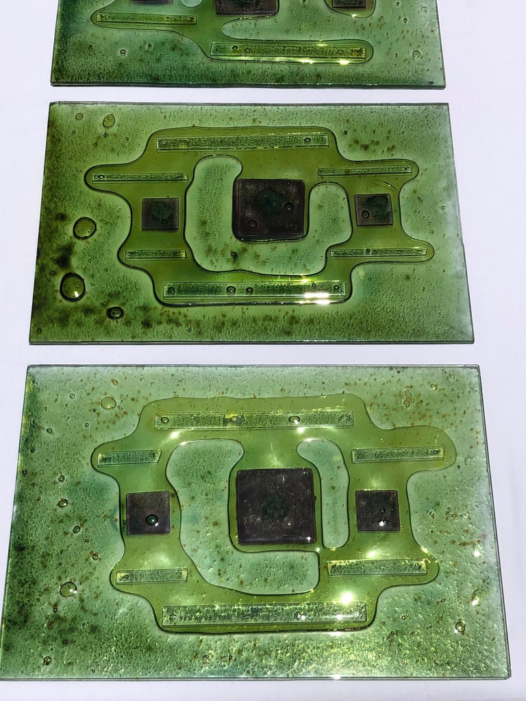 Abstract Glass Panels at 1stDibs