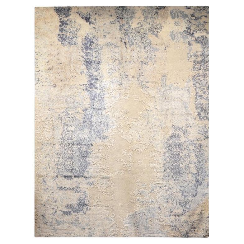 Abstract Rug, Silk and Wool, Brown and Grey Colors For Sale at 1stDibs