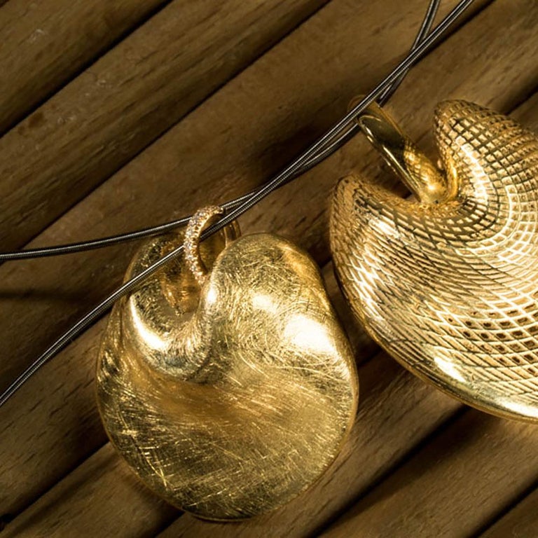 18 Karat Yellow Gold Abstract Heart Pendant, Solid Gold Necklace. For ...