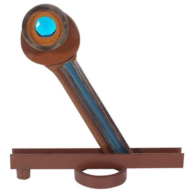 Abstract Industrial Found Object Metal Table Sculpture, Post Modern ...