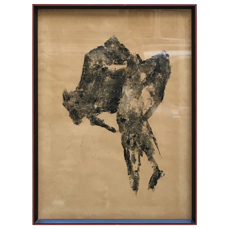 Abstract, Ink on Paper Drawing, Signed on the Back For Sale at 1stDibs