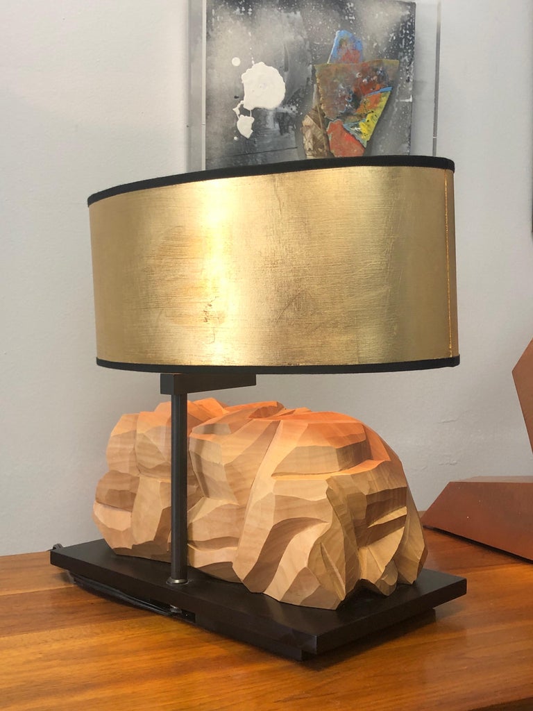 Abstract Italian Wood Sculpture Organic Table Lamp For Sale at 1stDibs ...