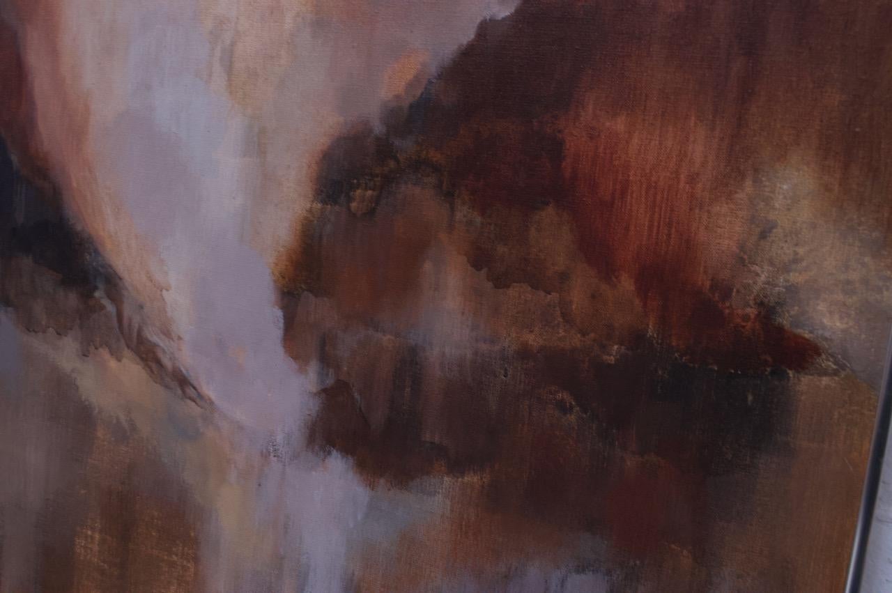 Abstract Landscape Oil on Canvas Signed De Landry For Sale at 1stDibs