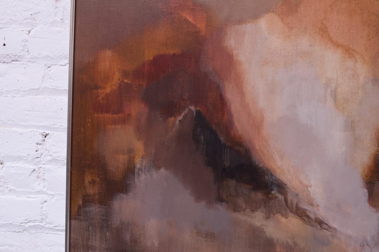 Abstract Landscape Oil on Canvas Signed De Landry For Sale at 1stDibs