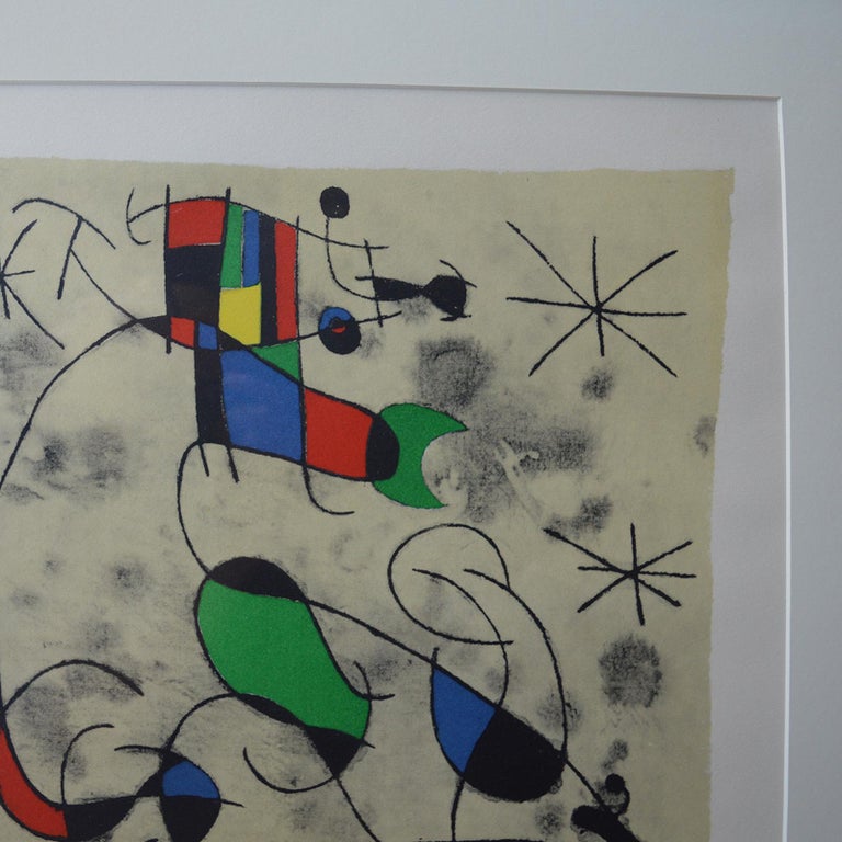 Abstract Lithograph Joan Miro Signed, 1960s at 1stDibs