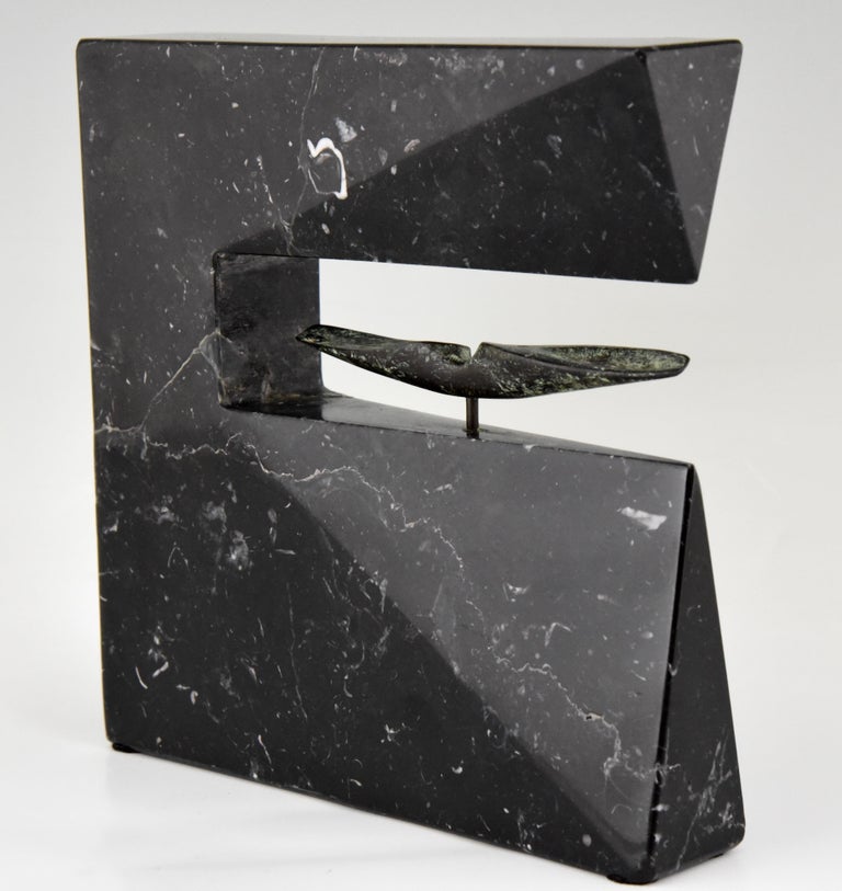 Abstract Marble and Bronze Sculpture Manuel Alvarez Numbered at 1stDibs