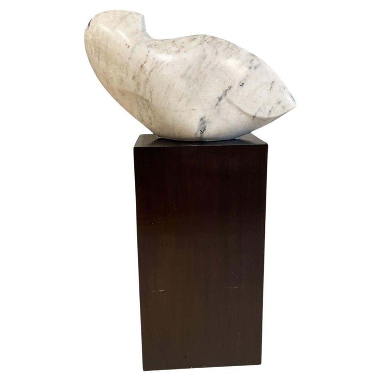 Abstract Marble Sculpture and Pedestal, Mid-Century Modern For Sale at ...