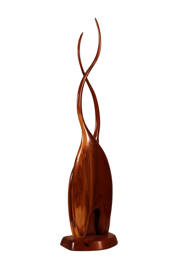 Abstract Mid-Century Modern Cedar Sculpture Signed by Artist For Sale ...