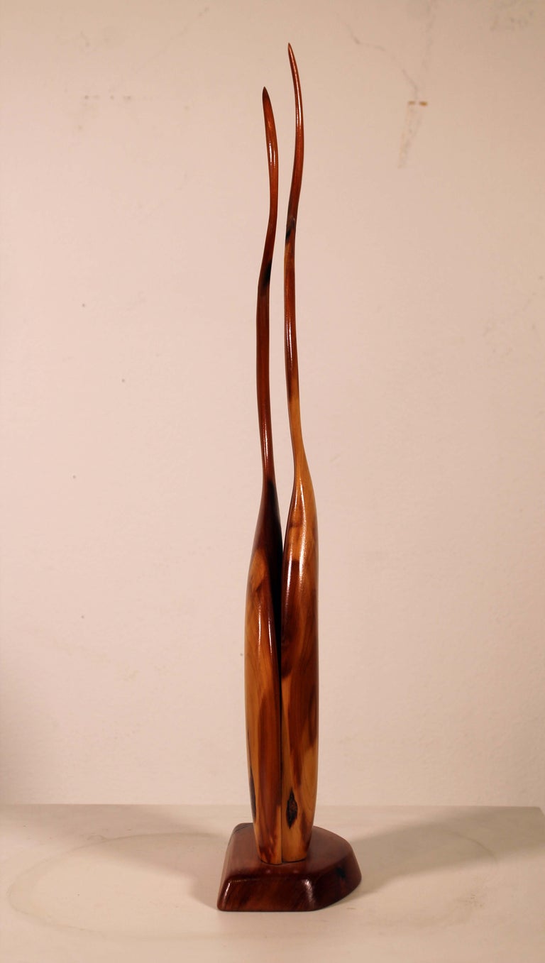 Abstract Mid-Century Modern Cedar Sculpture Signed by Artist For Sale ...