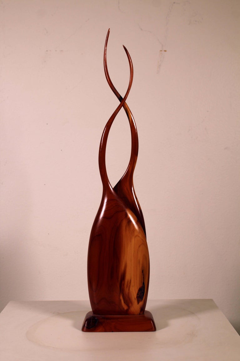 Abstract Mid-Century Modern Cedar Sculpture Signed by Artist For Sale ...