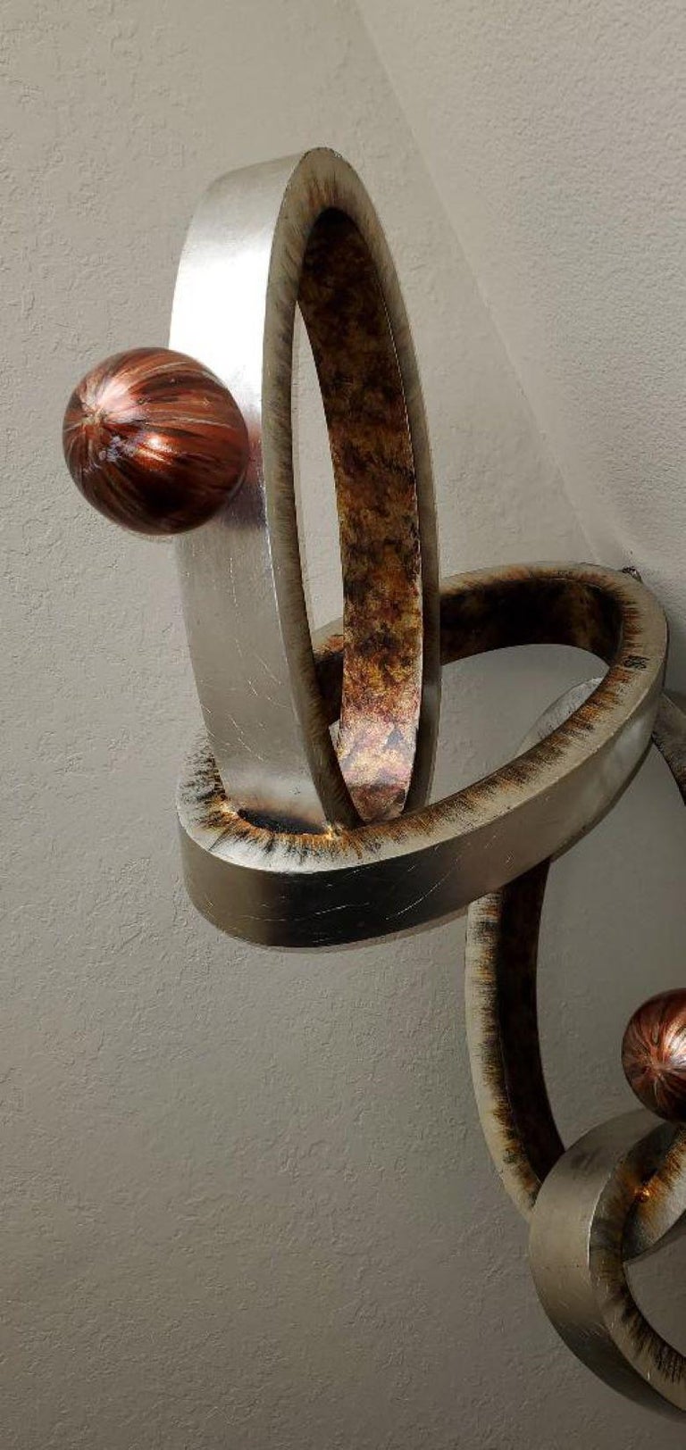 Abstract Modern Wall Art Sculpture of Interlocking Metal Ovals and ...