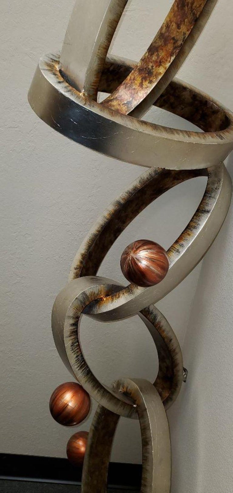 Abstract Modern Wall Art Sculpture of Interlocking Metal Ovals and ...