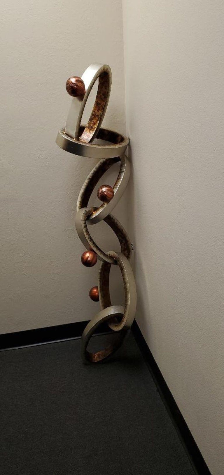 Abstract Modern Wall Art Sculpture of Interlocking Metal Ovals and ...