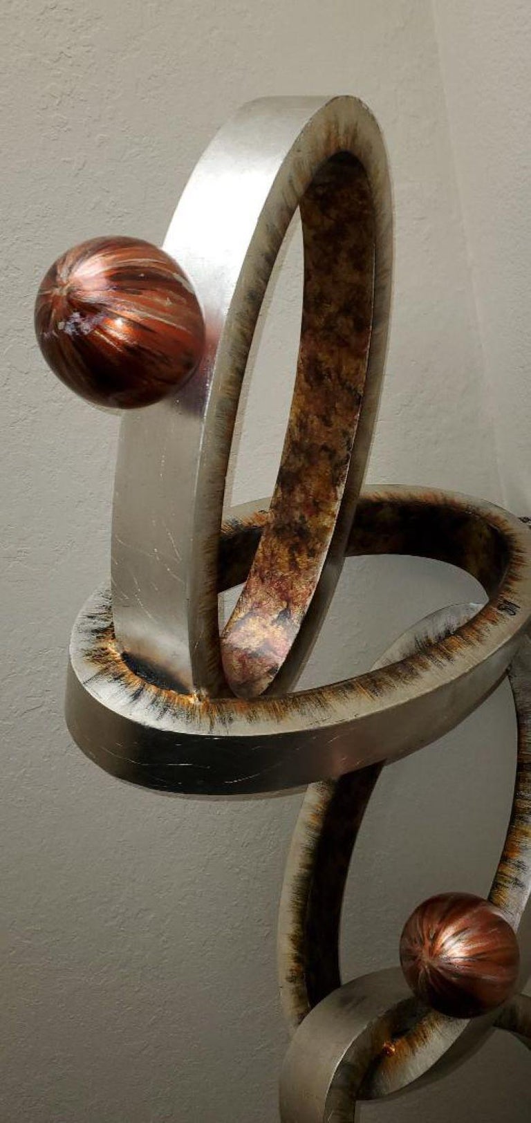 Abstract Modern Wall Art Sculpture of Interlocking Metal Ovals and ...