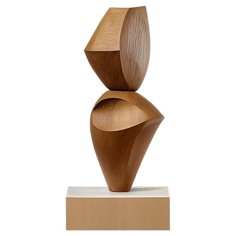 Abstract Modernist Free Form Wooden Sculpture in the Style of Jean Arp ...
