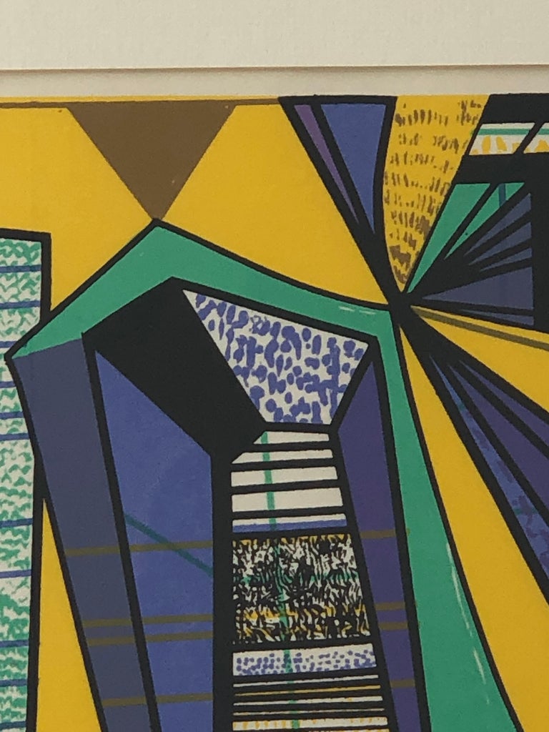 Abstract Modernist Leo Russell Graphic Print in Yellow, Purple, Black ...