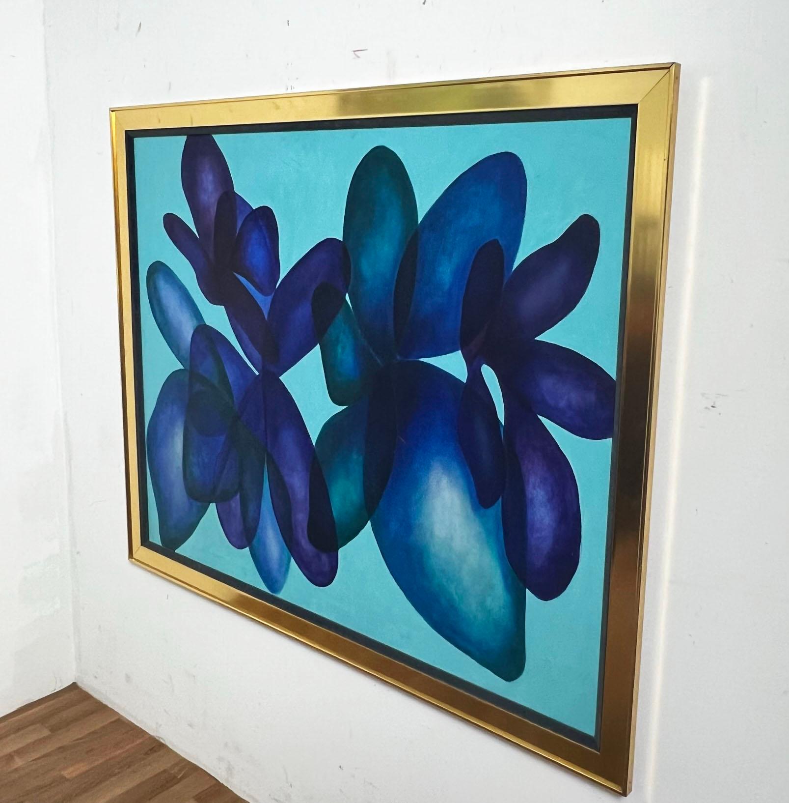 Abstract Modernist Painting of Sea Kelp Pods Signed Silverstein, c ...