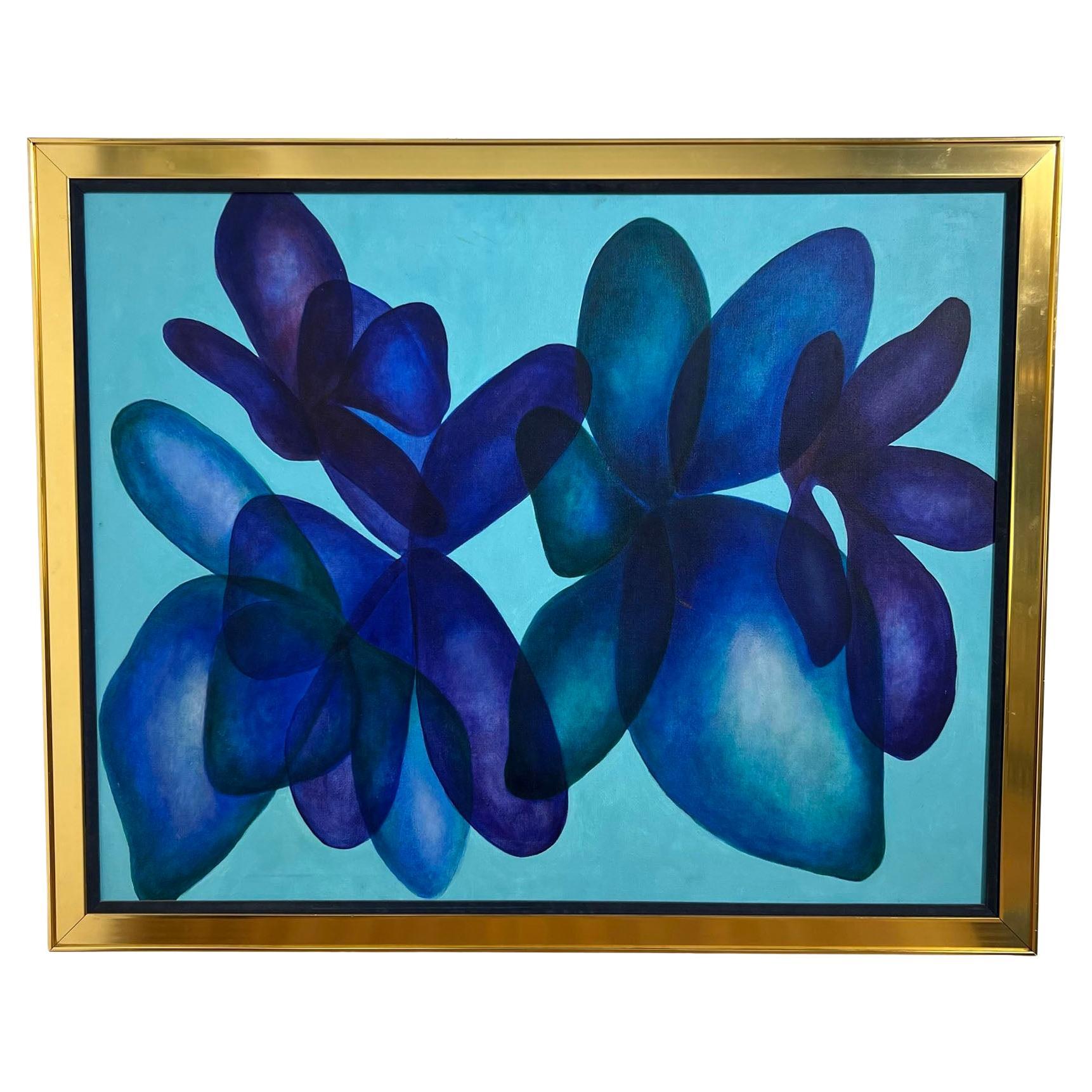 Abstract Modernist Painting of Sea Kelp Pods Signed Silverstein, c ...