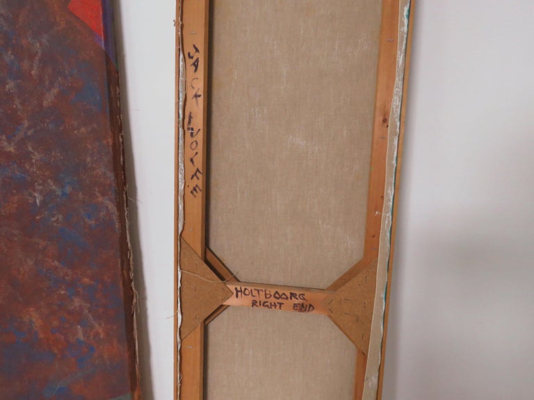 Abstract Modernist Triptych Paintings by Jack Wolfe, circa 1960s at 1stDibs