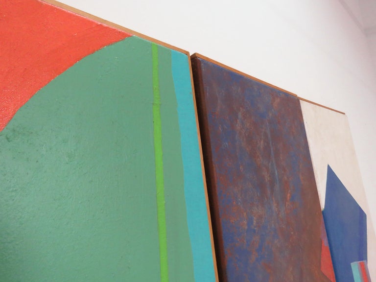 Abstract Modernist Triptych Paintings by Jack Wolfe, circa 1960s at 1stDibs