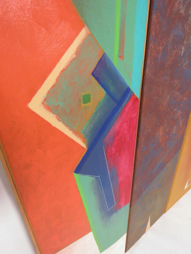 Abstract Modernist Triptych Paintings by Jack Wolfe, circa 1960s at 1stDibs