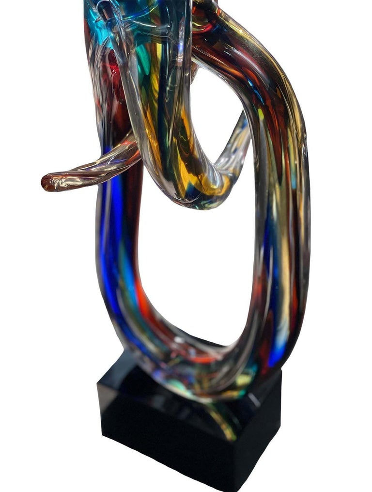 Abstract Murano Glass Multicolor Sculpture By Sergio Costantini For Sale At 1stdibs