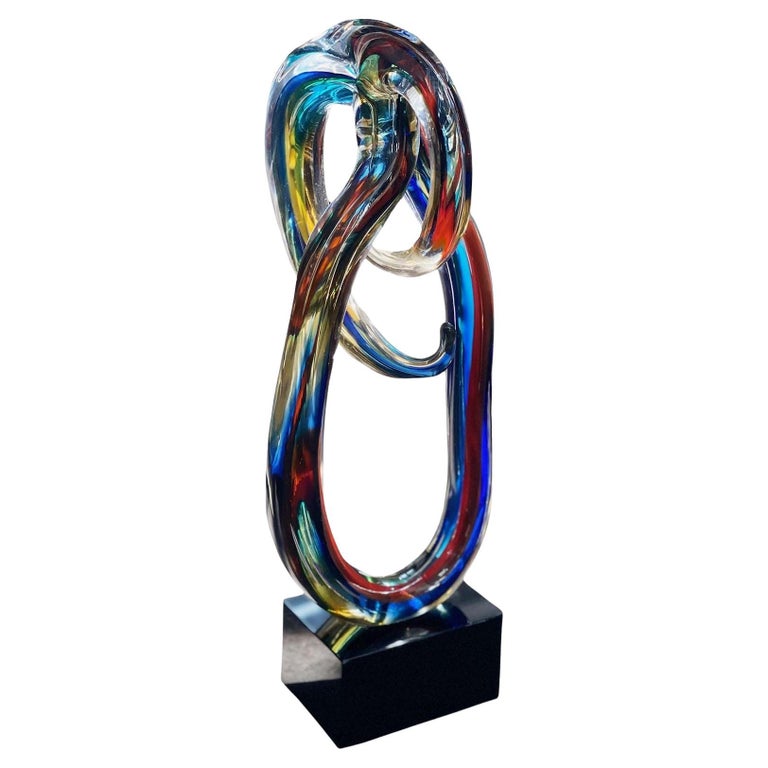 Abstract Murano Glass Multicolor Sculpture By Sergio Costantini For Sale At 1stdibs