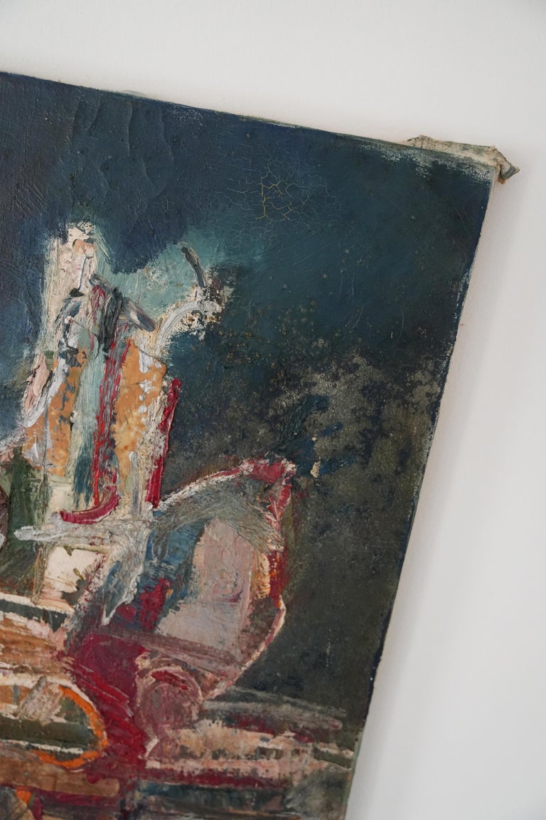 Abstract Night Scene with Moon For Sale at 1stDibs