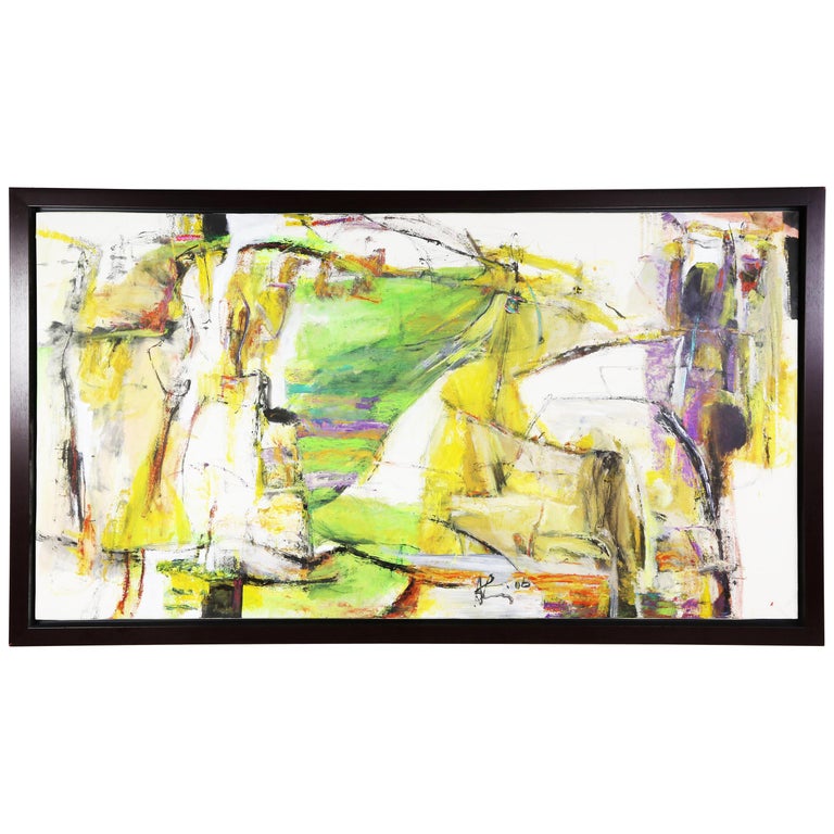 Abstract Oil on Rice Paper Painting titled "Terrain Africa lll" Andrew ...