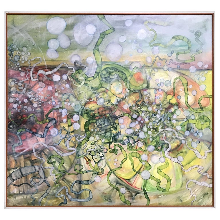 Abstract Oil Painting signed Cushing and dated 1974 at 1stDibs