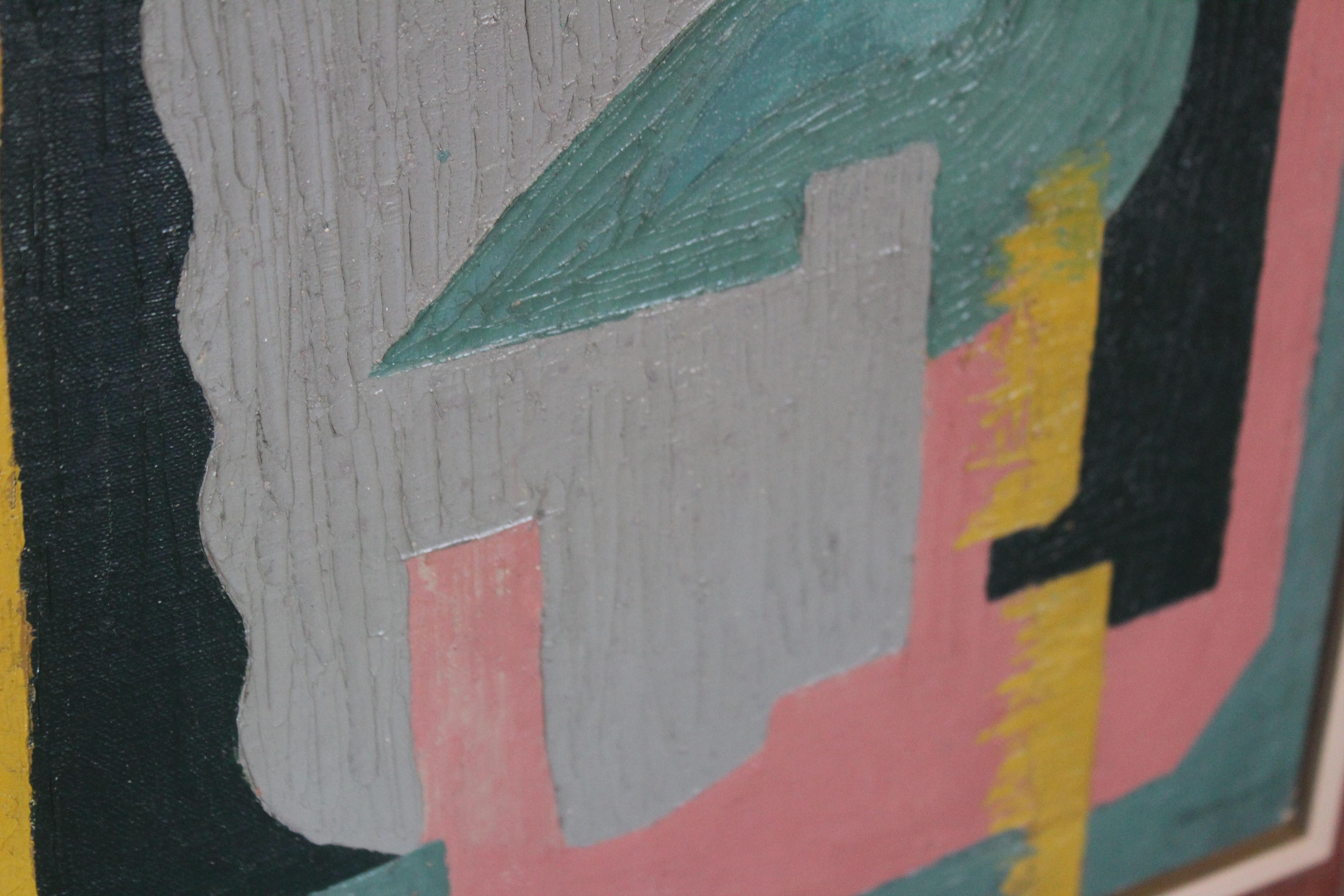 Abstract Oil Painting Signed Howard, 1941 at 1stDibs