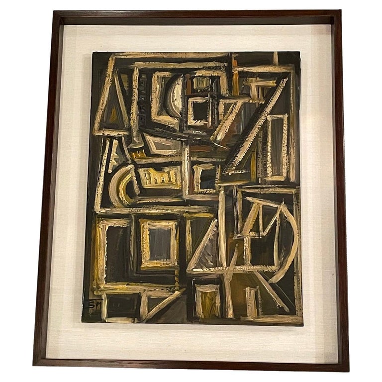 Abstract Painting By Dutch School Of Art, Holland, 1930s For Sale at ...