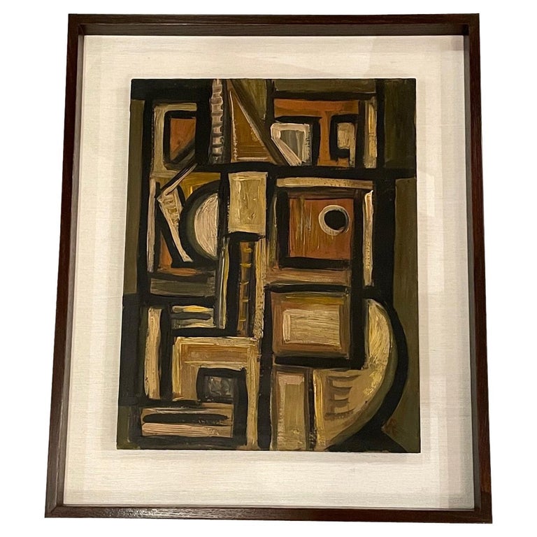 Abstract Painting By The Dutch School Of Art, Holland, 1930s For Sale ...