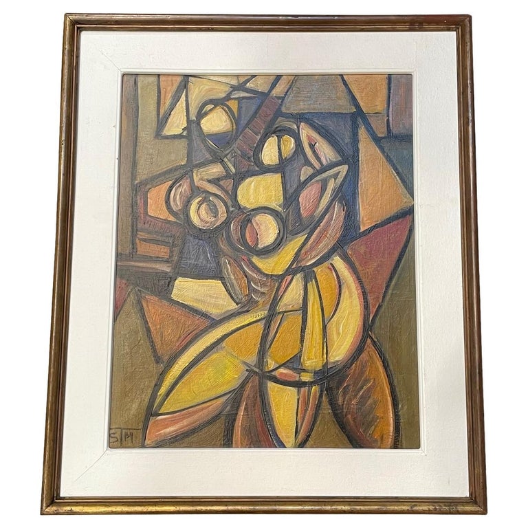 Abstract Painting By The Dutch School Of Art, Holland, 1930s For Sale ...