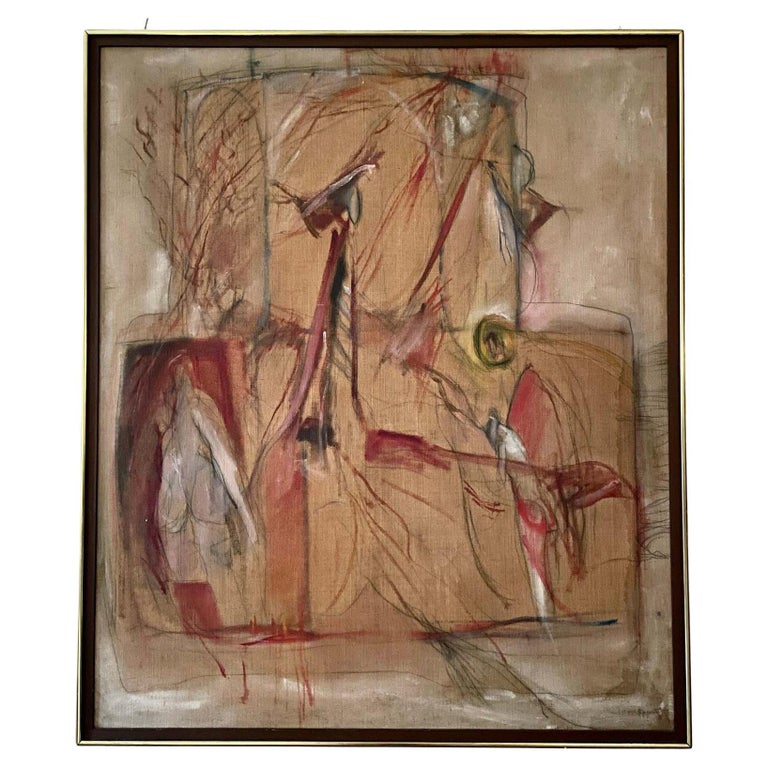 Beautiful Abstract School, 20th Century oil painting on linen For Sale ...