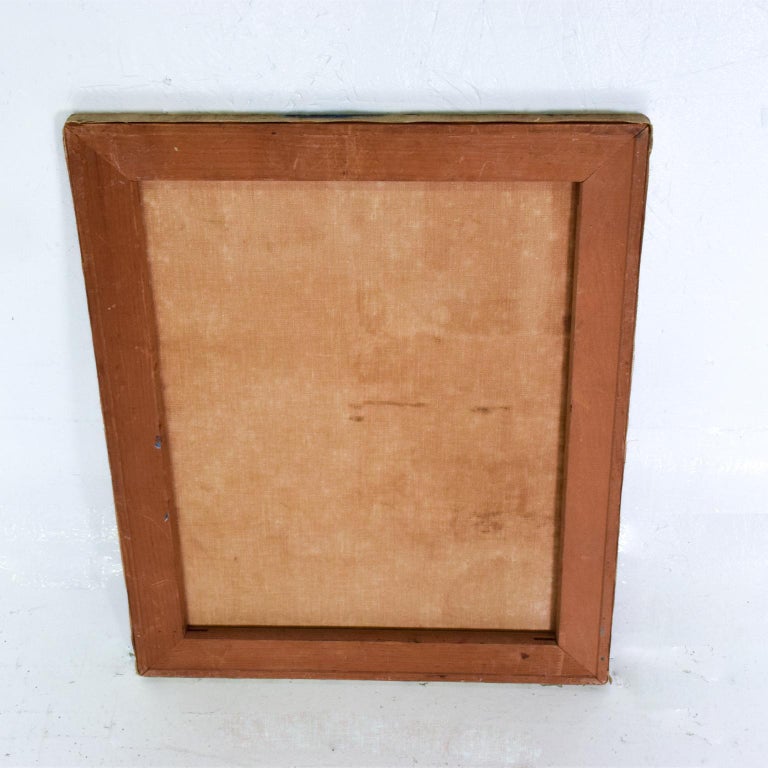 Abstract Painting Signed "Shell", Mid-Century Modern at 1stDibs