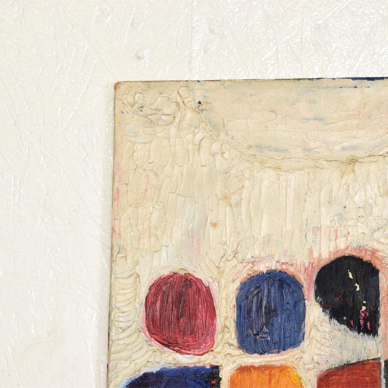 Abstract Painting Signed "Shell", Mid-Century Modern at 1stDibs