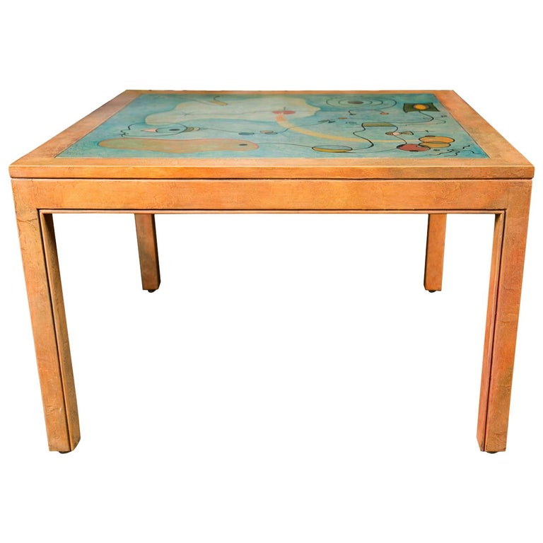 Abstract Painting Square Table For Sale at 1stDibs