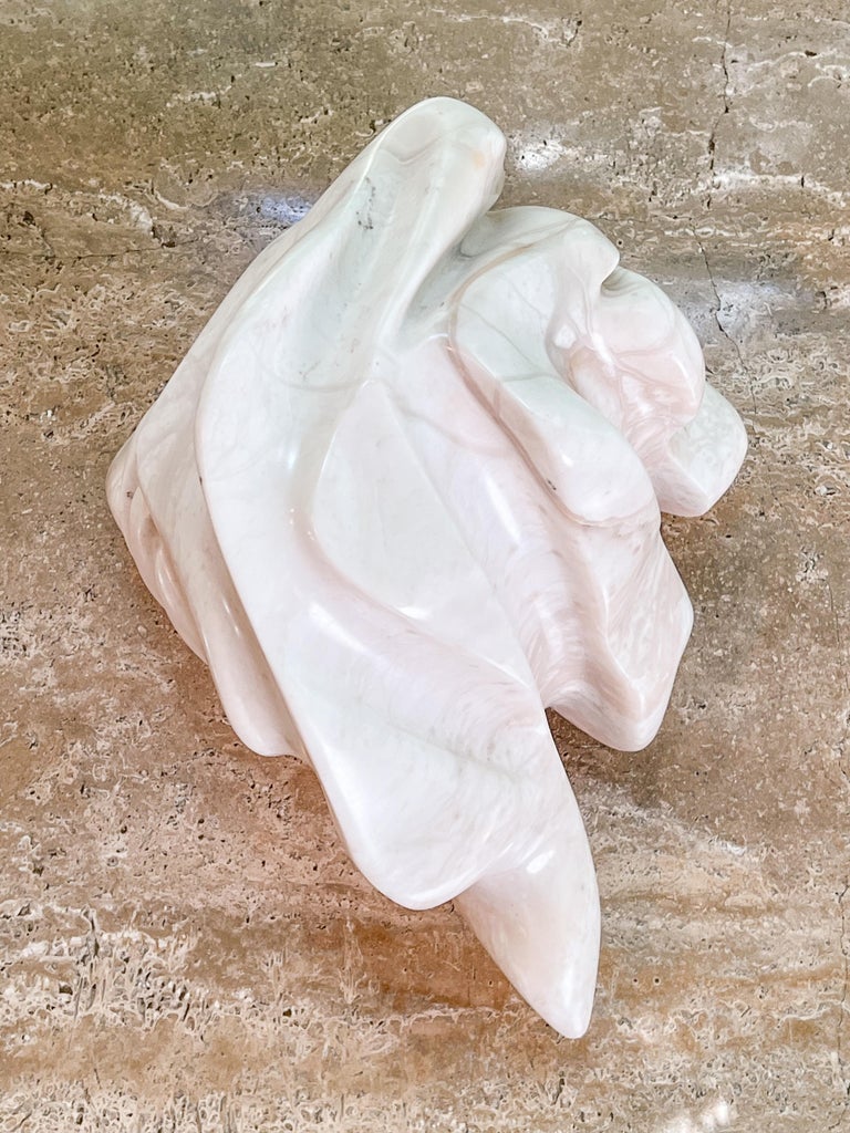 Abstract Pink Alabaster Sculpture For Sale at 1stDibs