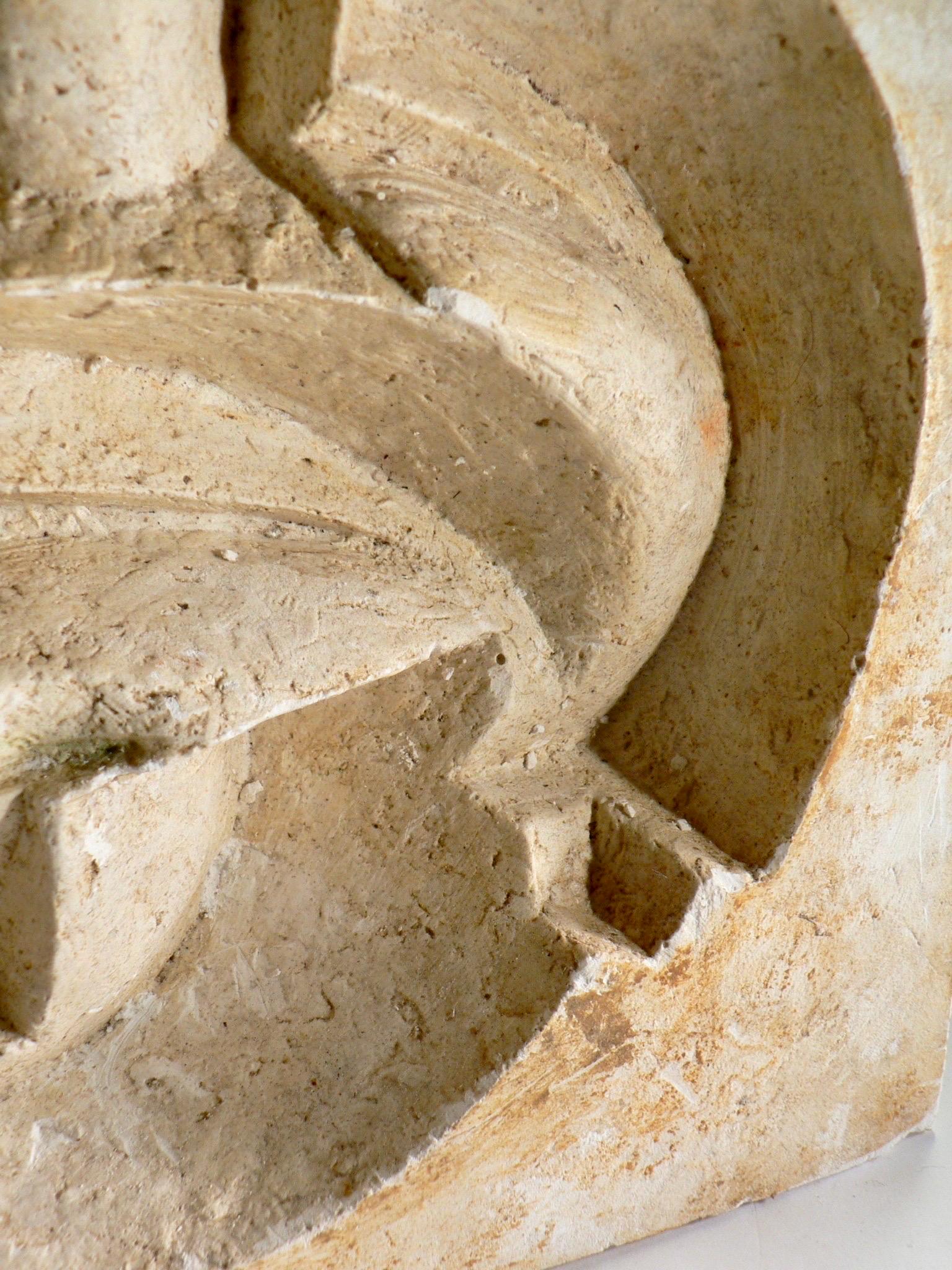 Abstract plaster sculpture from the 1950s with a French origin. at 1stDibs